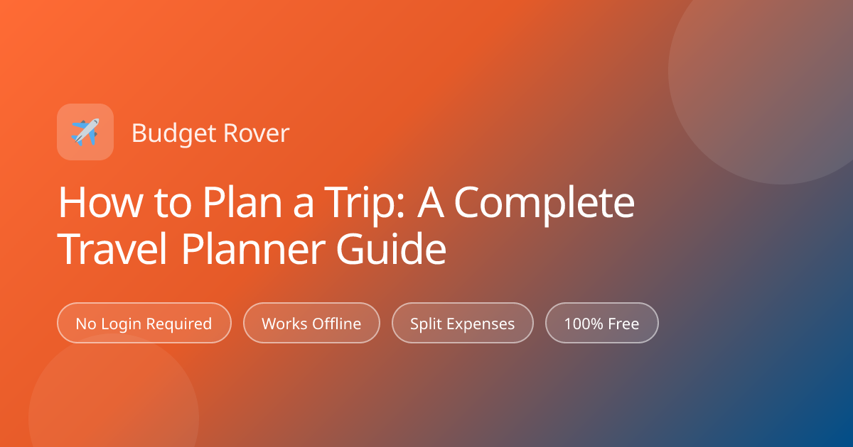 How to Plan a Trip: A Complete Travel Planner Guide — Budget Rover