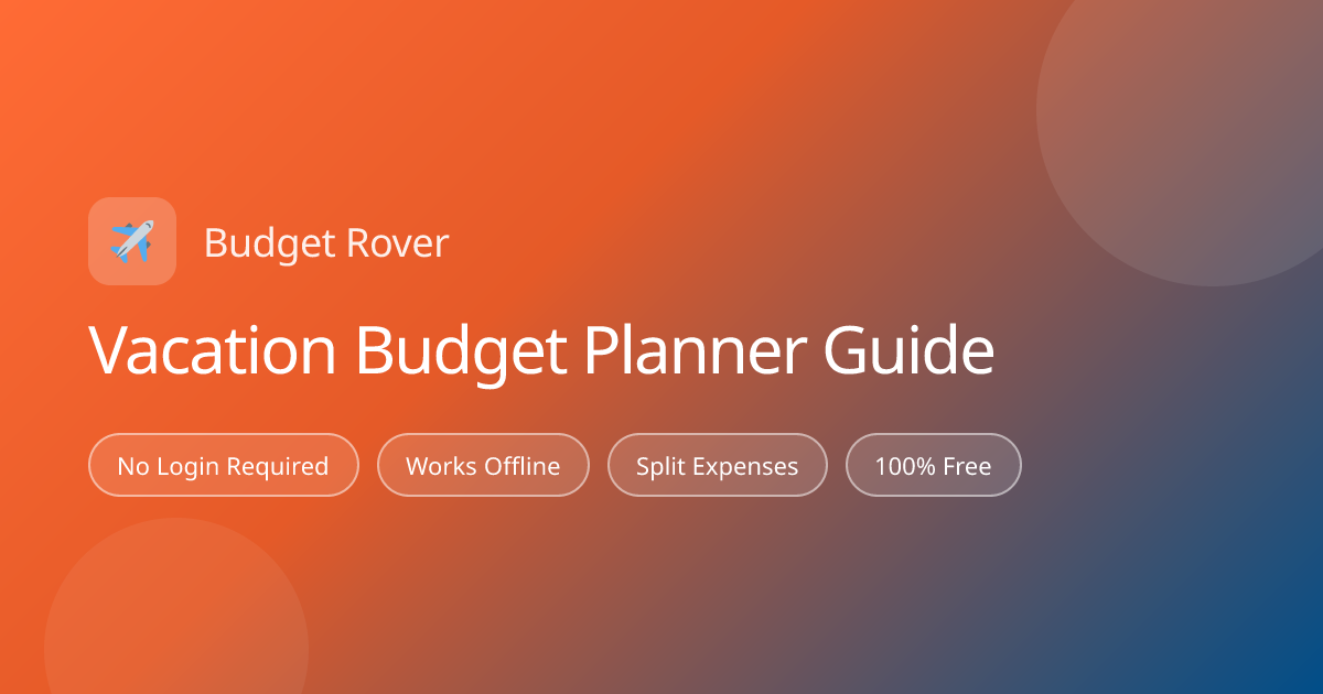 Vacation Budget Planner: Estimate, Track & Stick to Your Travel Budget ...